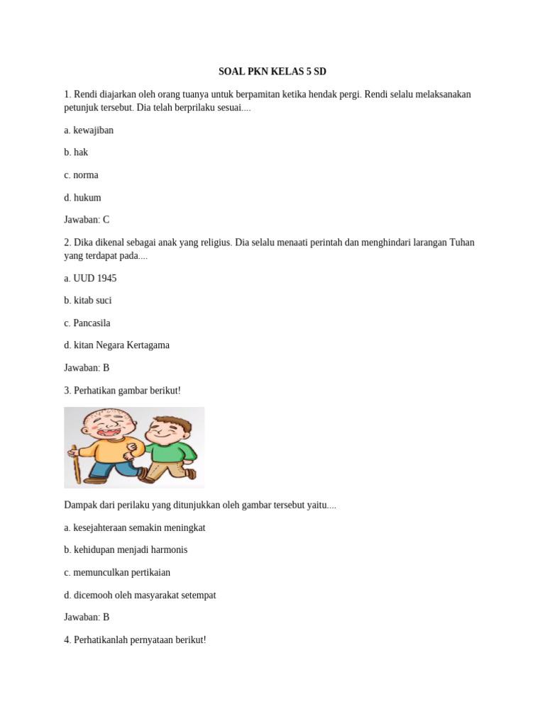 Soal G-Eval (2) PKN Kelas 5 SD | PDF | Olahraga & Rekreasi