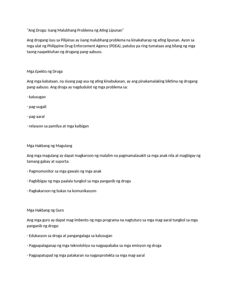 Ang Droga | PDF