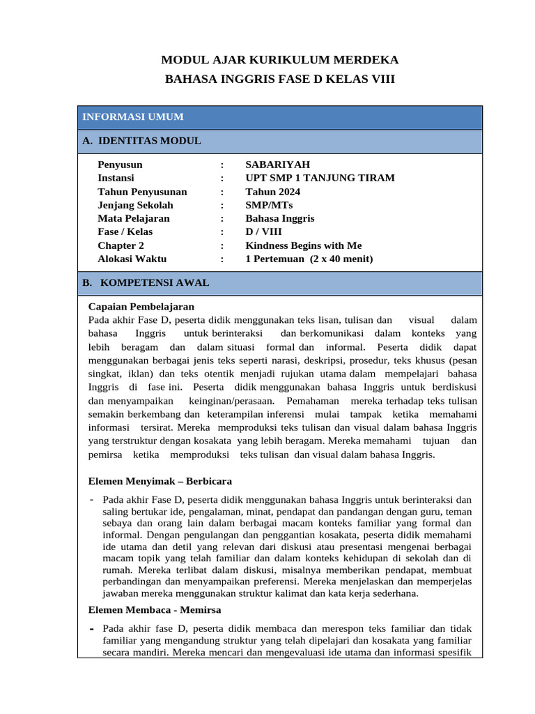 MODUL AJAR Supervisi | PDF
