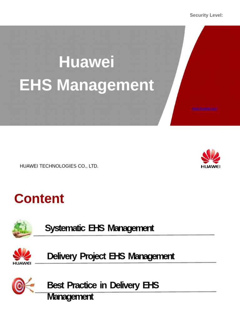 Huawei EHS Management Overview | PDF | Risk | Business