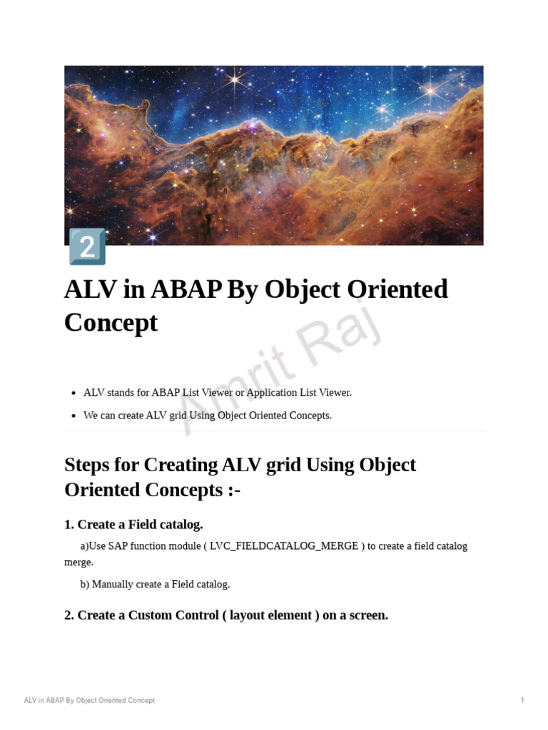 Alv In Abap Using Oops Concept Pdf Object Oriented Programming 1722