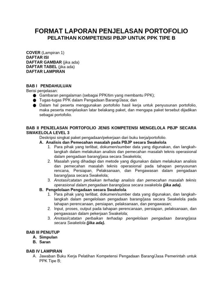 Format Laporan Portofolio PPK Tipe B 2023 - JK 4 | PDF | Komputer ...
