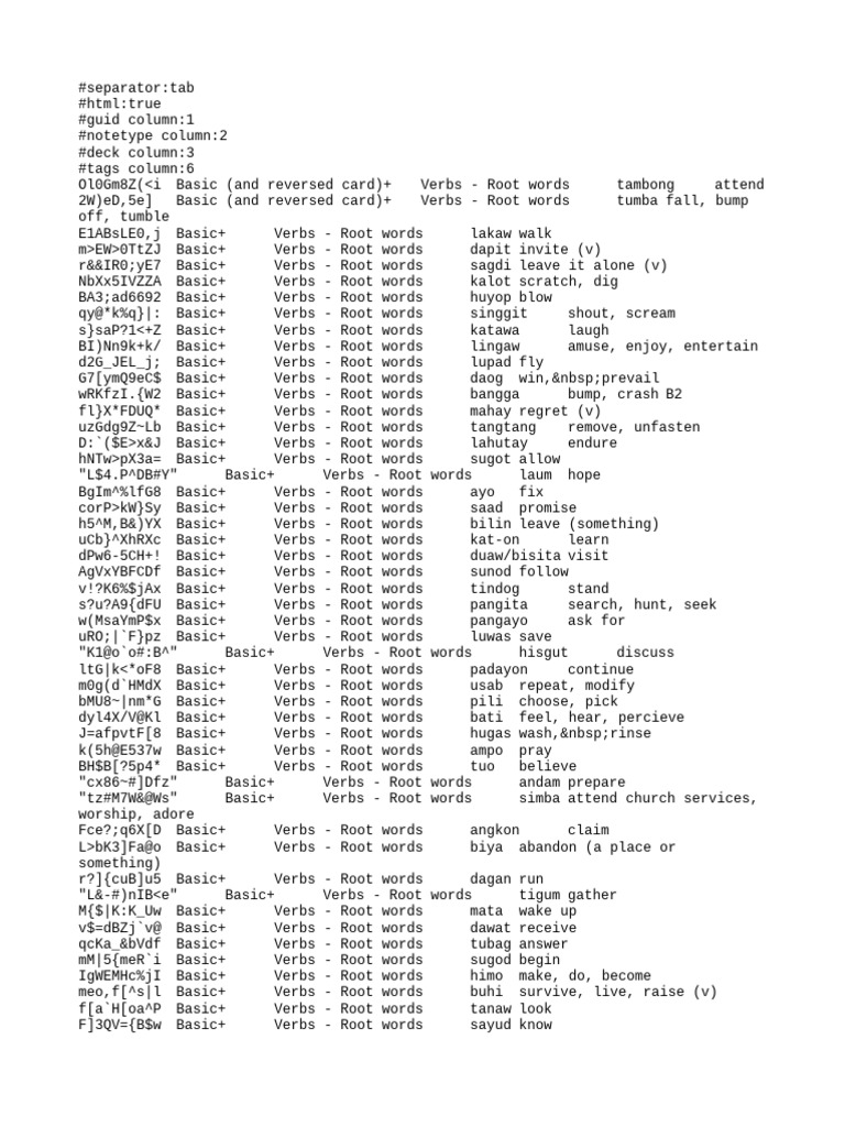 Verbs - Root Words-20240928182227 | PDF | Lexical Semantics | Syntax