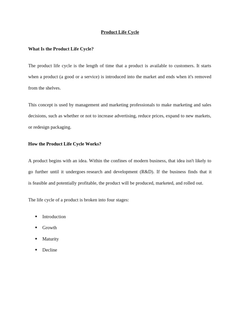 Product Life Cycle (Reading) | PDF | Marketing | Competition