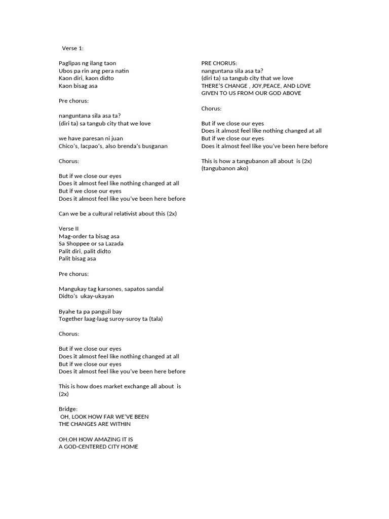 Ucsp Song | PDF | Language Arts & Discipline | Foreign Language Studies