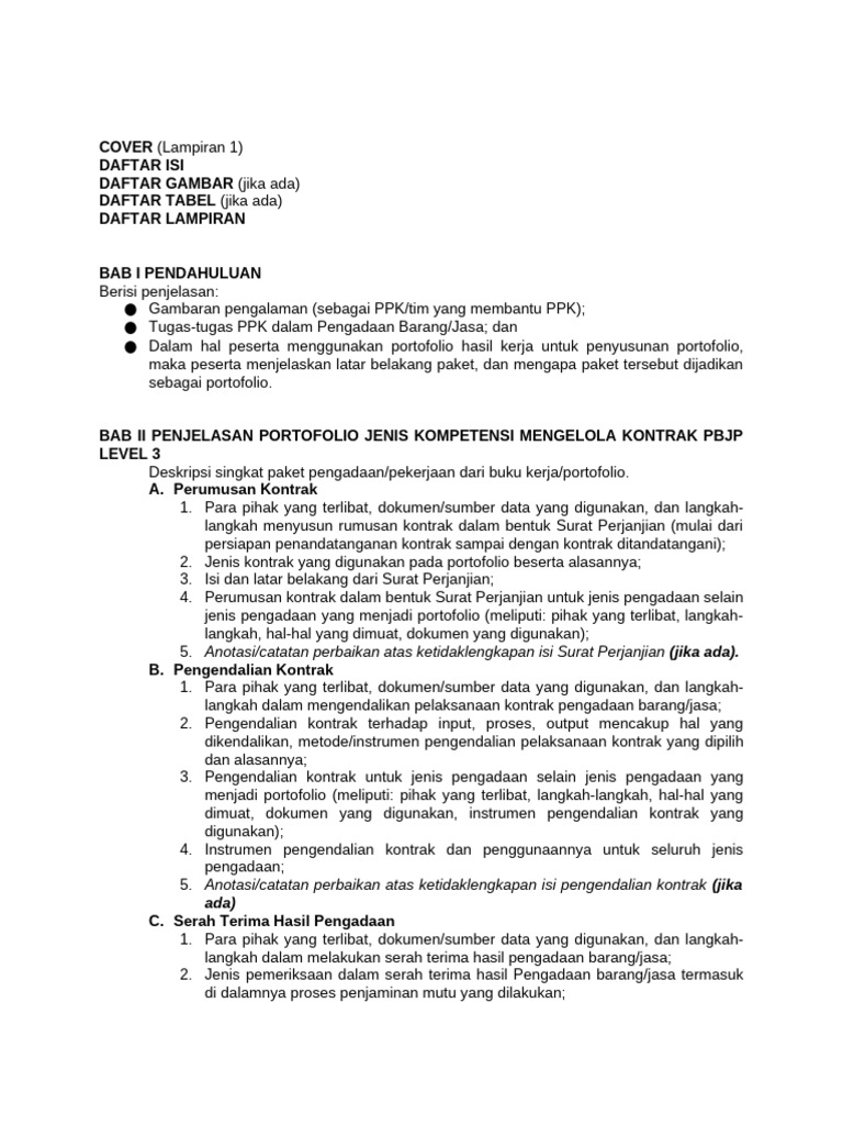 Format Laporan Portofolio PPK Tipe B 2023 - JK 3 | PDF