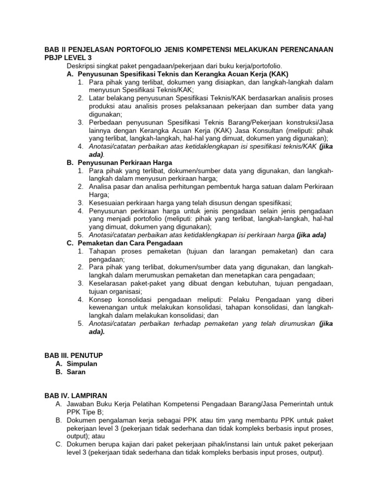Format Laporan Portofolio PPK Tipe B 2023 - JK 1 | PDF | Pengelolaan Keuangan & Uang