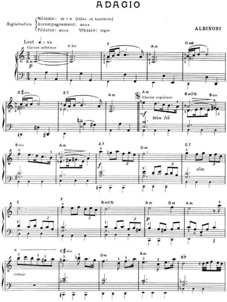 Adagio (Albinoni) | PDF