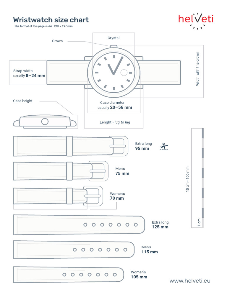 2234 Wristwatch Size Chart Helveti | PDF