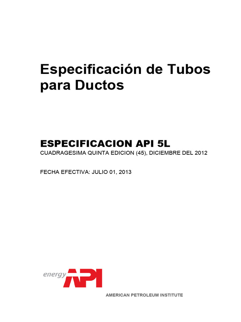 Api 5L (2013) Castellano | PDF | Derechos de autor