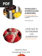 Factores CHATTO en la conservación alimentaria | PDF | Alimentos | Oxígeno