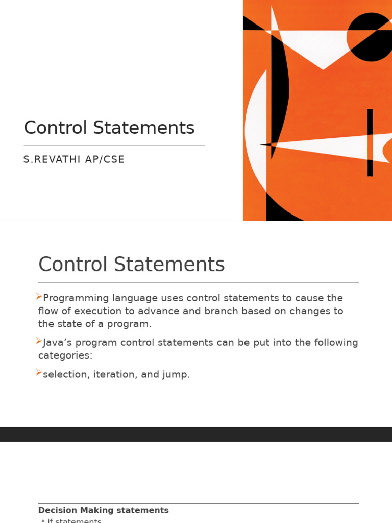 Control Statements | PDF | Control Flow | Computer Science Control Statements | PDF | Control Flow | Computer Science
