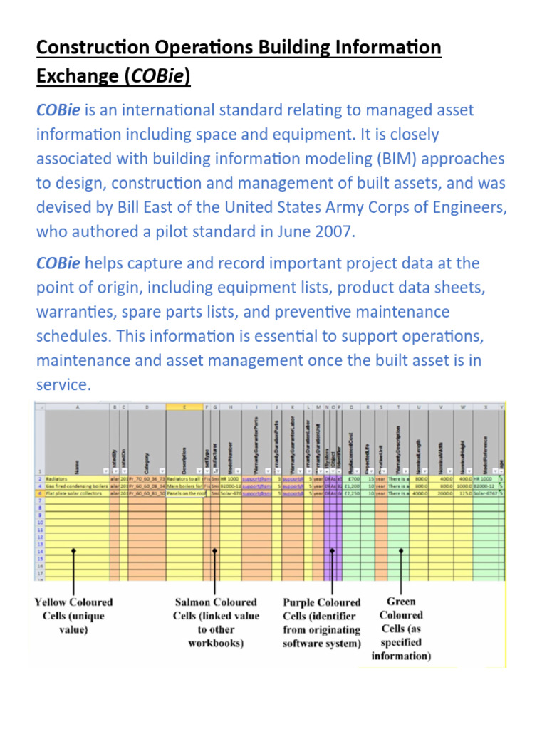 Construction Operations Building Information Exchange (COBie) 2 | PDF