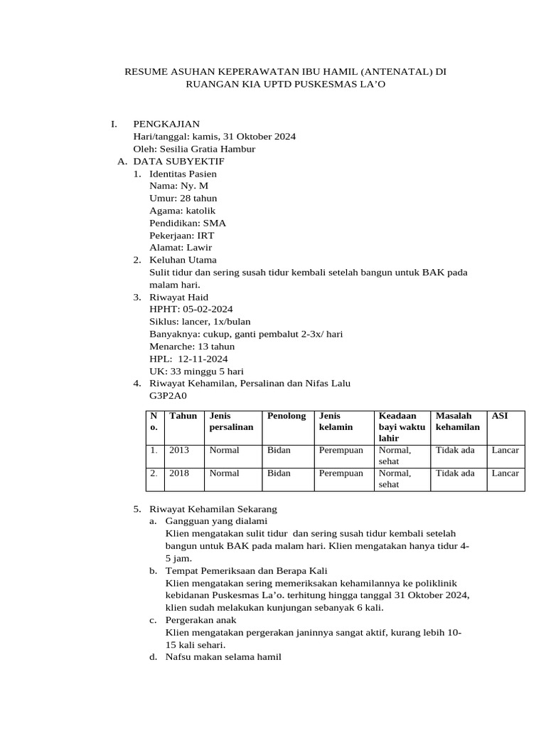 Resume Anc PKM La'o | PDF