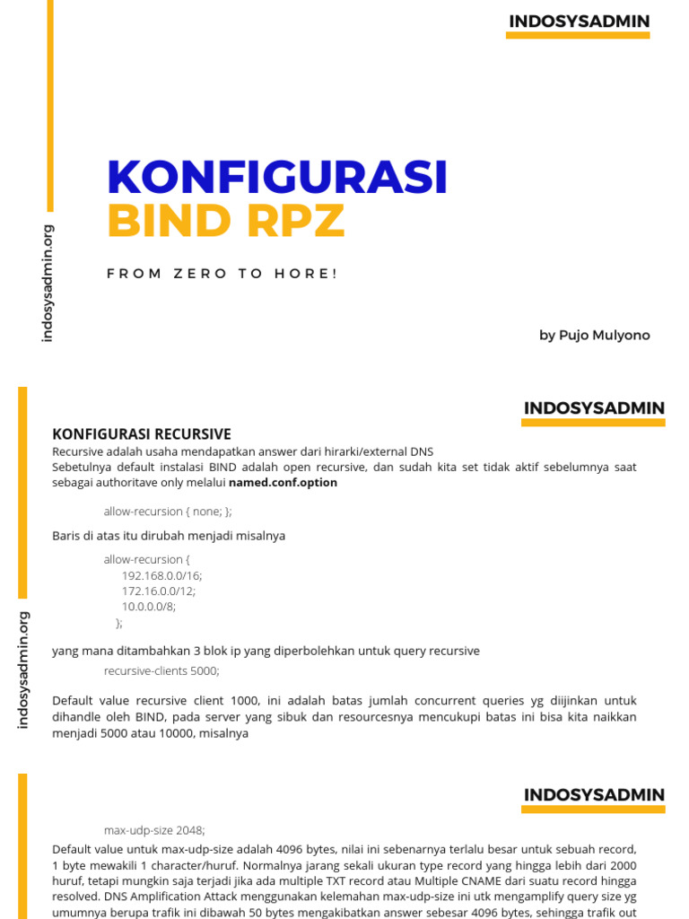 Konfigurasi BIND RPZ dan Recursive | PDF