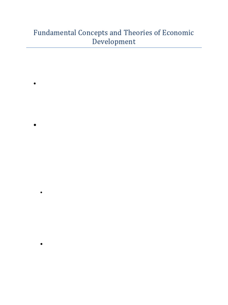 Fundamental Concepts and Theories of Economic Development | PDF ...