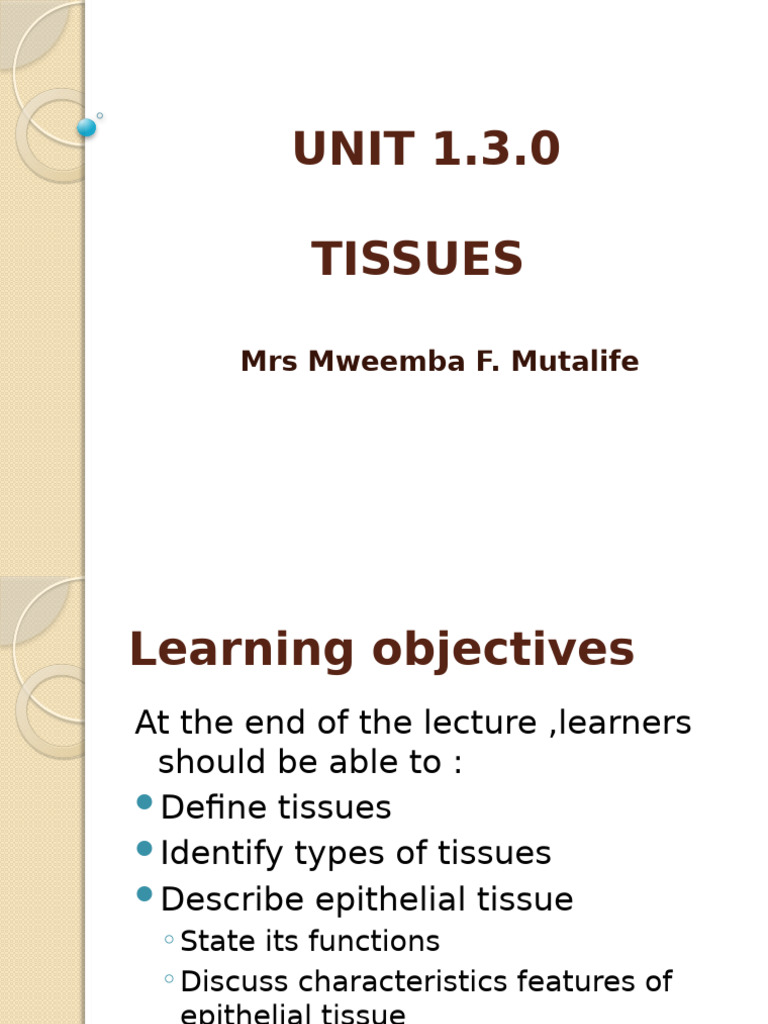 4.a. TISSUES | PDF | Epithelium | Tissue (Biology)
