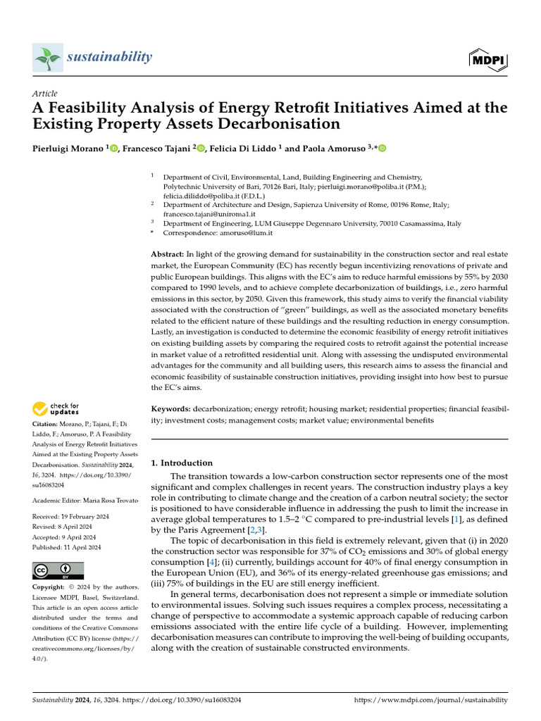 A Feasibility Analysis of Energy Retrofit Initiati | PDF | Climate Change Mitigation | Efficient ...