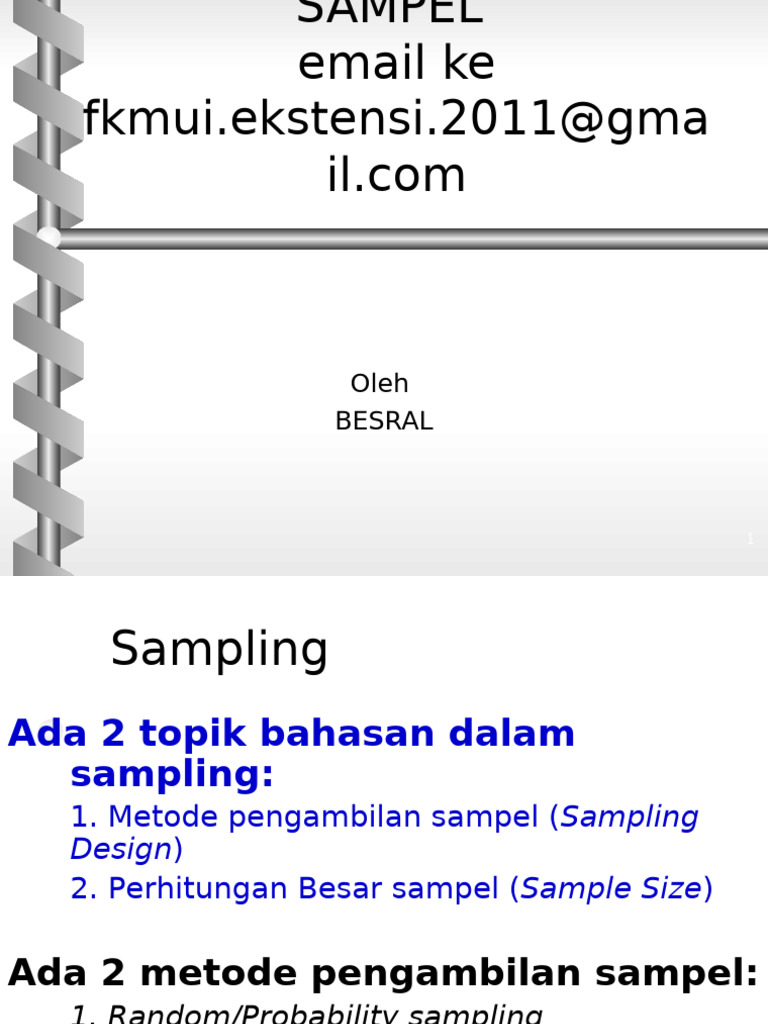 Sampel (Metode Dan Besar Sampel) | PDF
