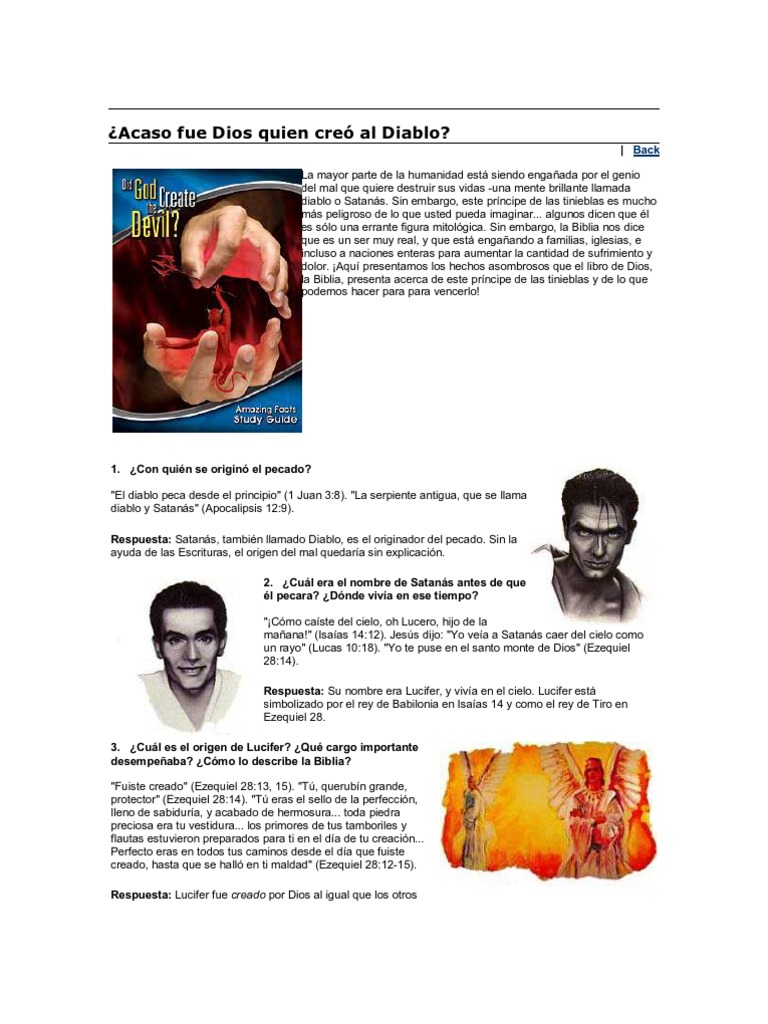 Acaso Fue Dios Quien Creó Al Diablo | PDF | Diablo | Satán