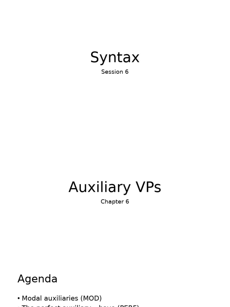 Session 6 - Syntax 11.46.00 CH | PDF | Verb | Perfect (Grammar)