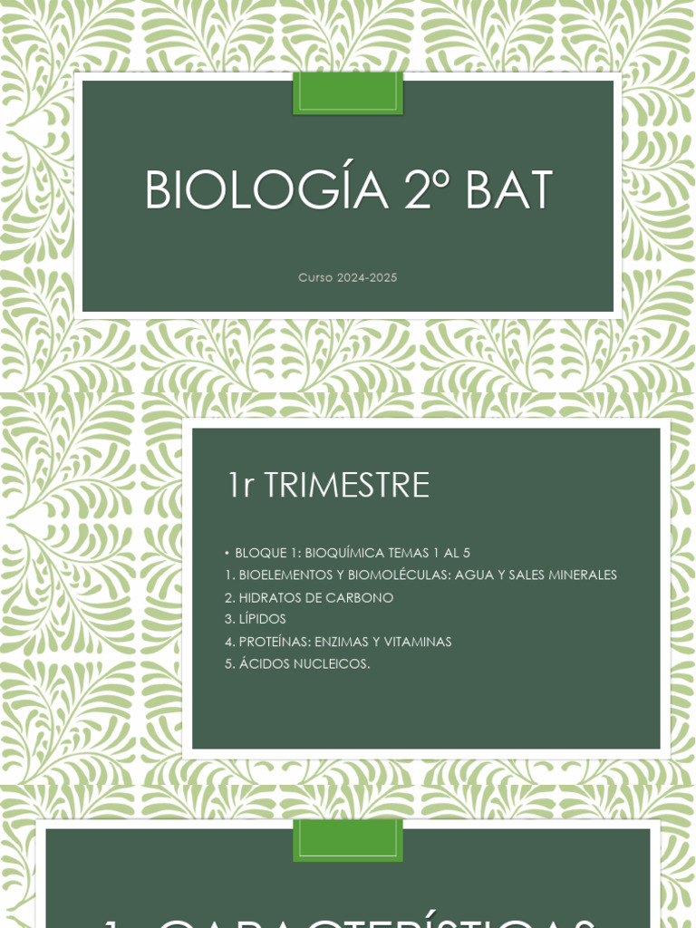 Bio 2n Bat TEMA 1 | PDF | Propiedades del agua | Enlace químico