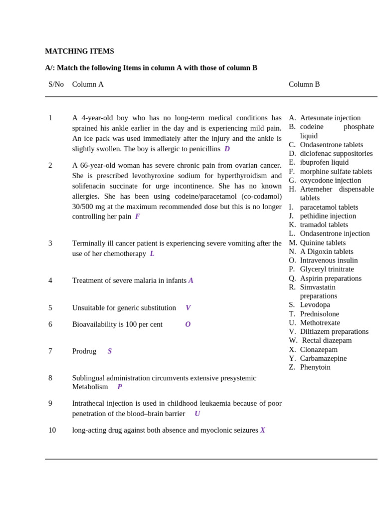 Matching Items | PDF | Hypertension | Blood Pressure