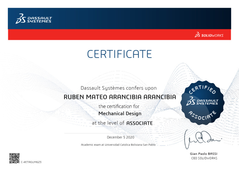 Certificate C 4ETAGLM6Z3 | PDF
