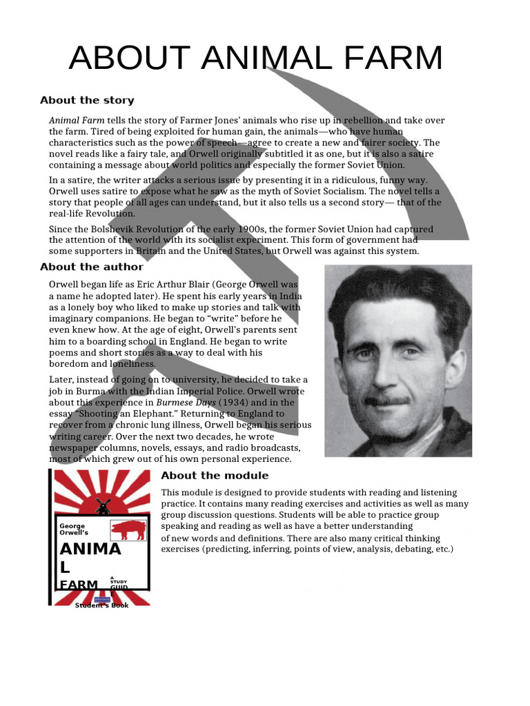 Animal Farm Study Questions 1-4 | PDF | Communism | Vladimir Lenin