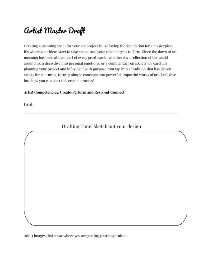 Artist Master Draft | PDF | Art