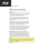 APA 7th Edition Abbreviations Guide | PDF | Apa Style | Litre
