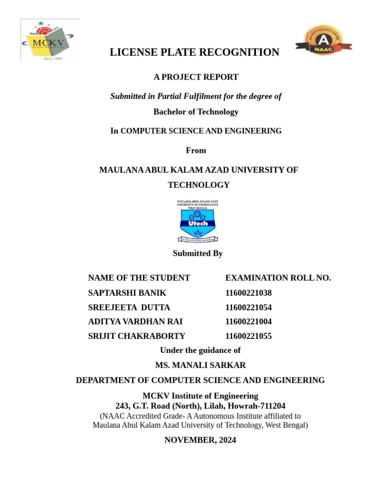 7th Semester - Project Report | PDF