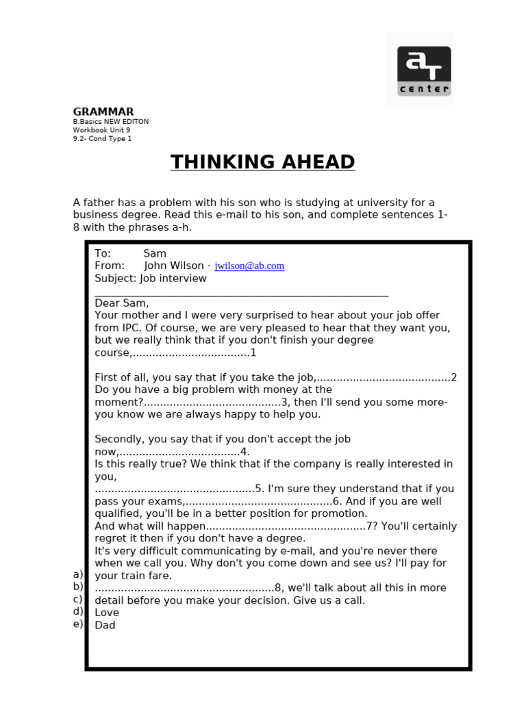 Conditional Type 1 Practice | PDF | Career & Growth | Sports & Recreation