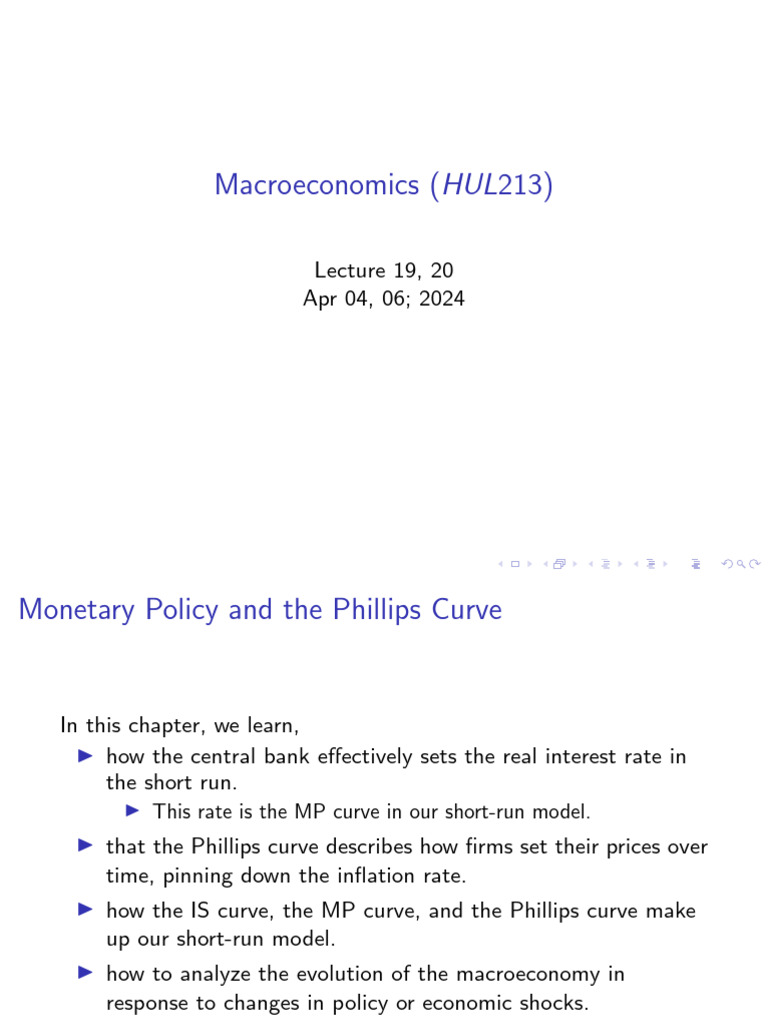 Lecture 19 Hul213 Macro ch12 (Part1) | PDF | Business | Social Science