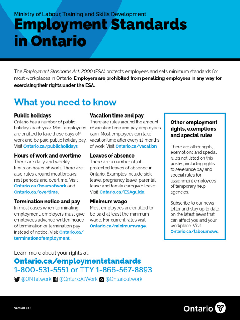 Employment Standards Ontario Pdf