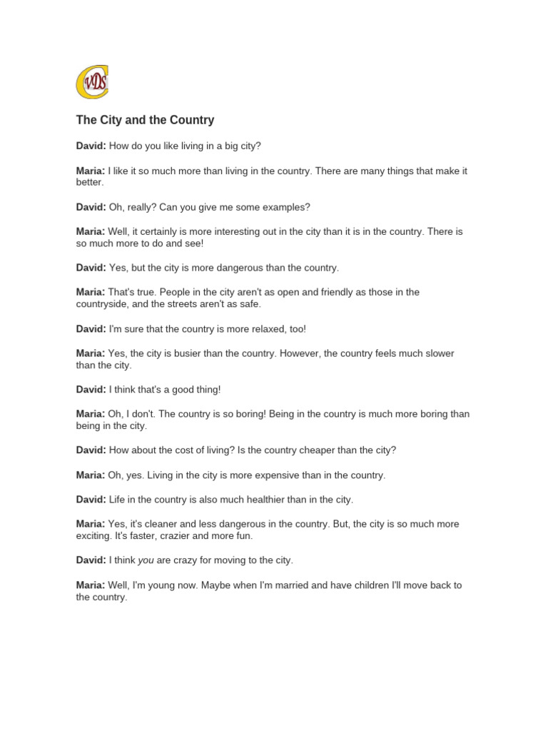 City vs. Country Living Debate | PDF | Art