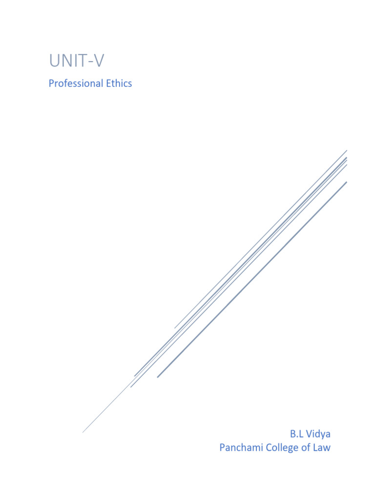 Professional Ethics Unit-V | PDF | Debits And Credits | Bookkeeping