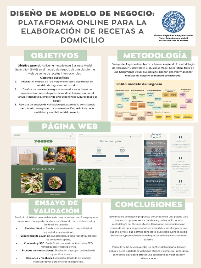 Poster TFG | PDF | Turismo | Modelo de negocio