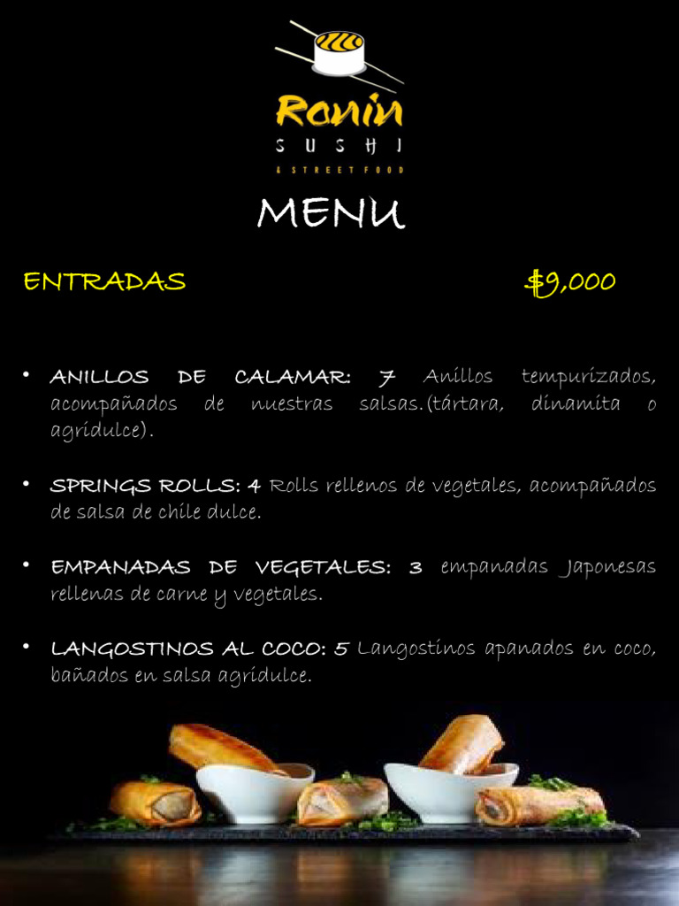 Menu Digital Ronin Sushi F. | PDF | Alimentos | Cocina