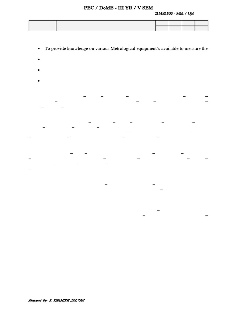 Mech - Sem - V - 2024-25 QB-MM - 30.05.2024 | PDF | Calibration ...