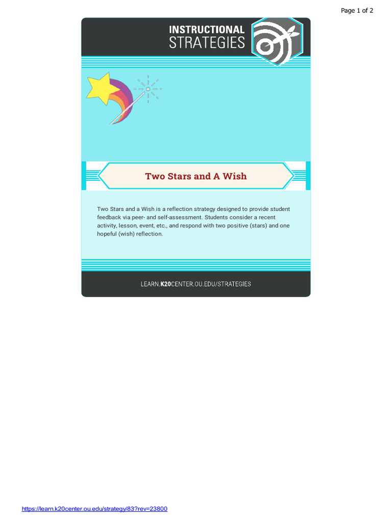 Two Stars and a Wish Feedback Strategy | PDF | Career & Growth