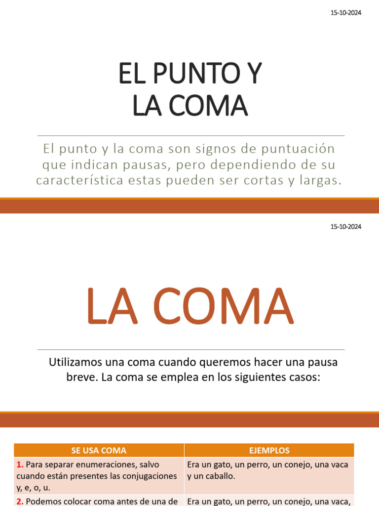 Uso Del Punto y La Coma | PDF | Coma | Puntuación