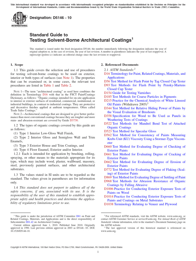D5146.360.PDF-Standard Guide To Testing Solvent-Borne Architectural ...