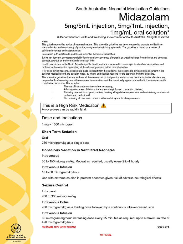 Midazolam v3 0 | PDF | Midazolam | Intravenous Therapy