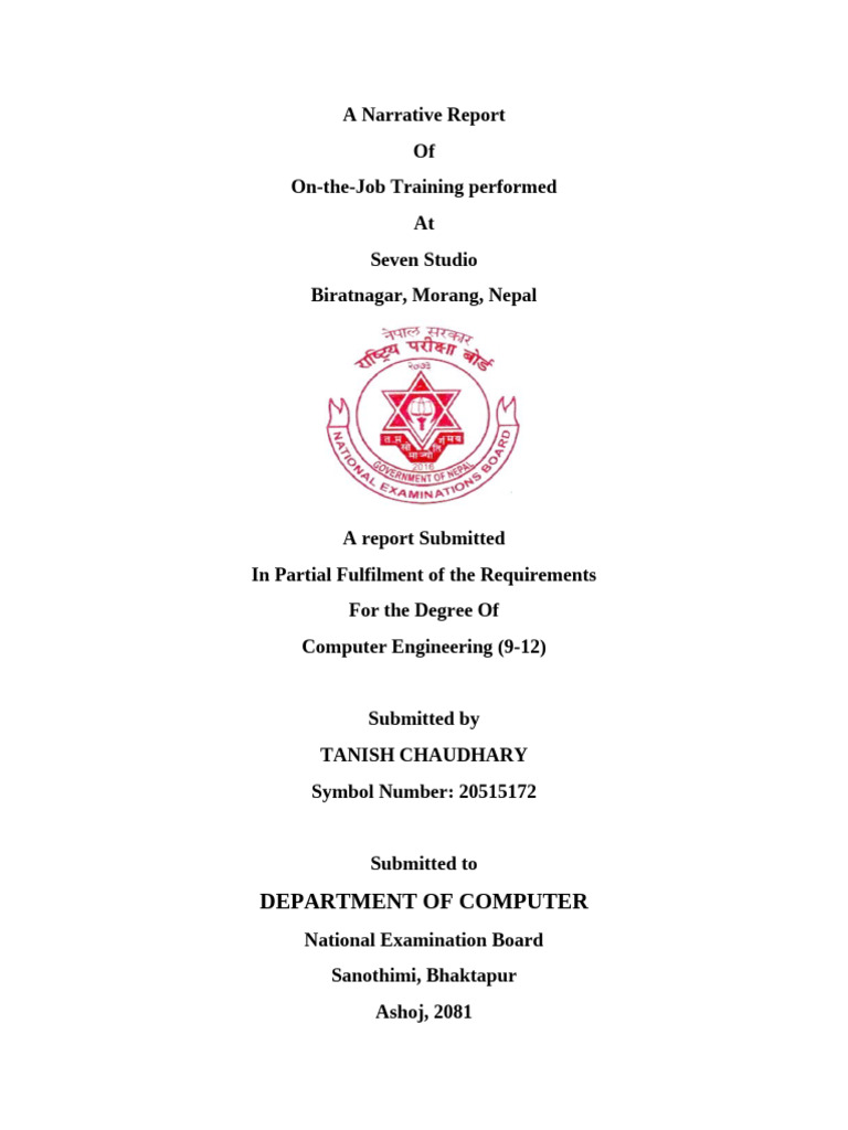 Complete Modified OJT Report Tanish Chaudhary Updated Final 2 | PDF ...