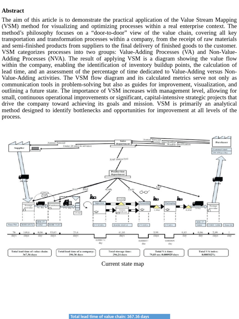 24.11.02 Case Study VSM | PDF | Lean Manufacturing | Performance Indicator
