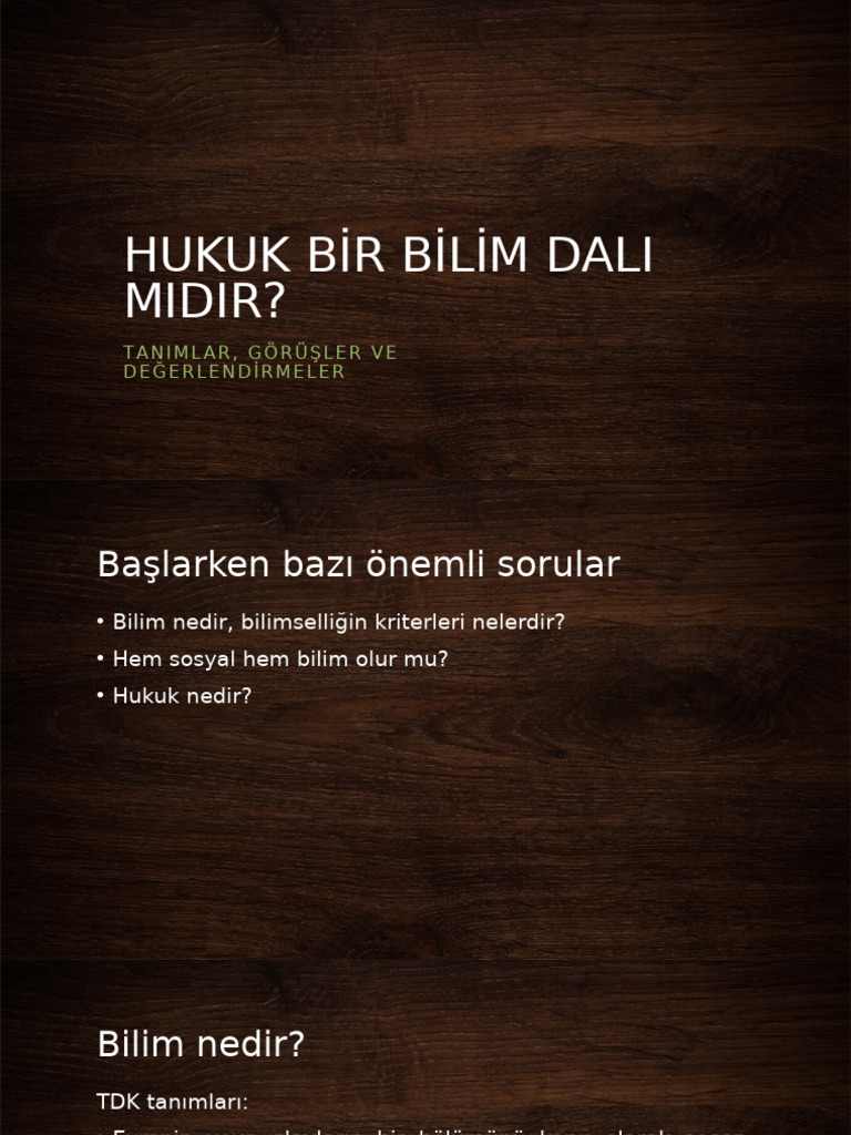 Hukuk Bi̇r Bi̇li̇m Dali Midir | PDF