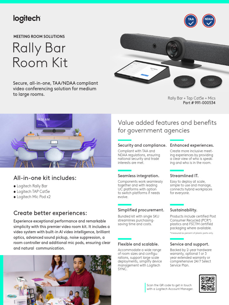 Logitech Rallybar Room Kit Flyer | PDF | Microphone | Computing