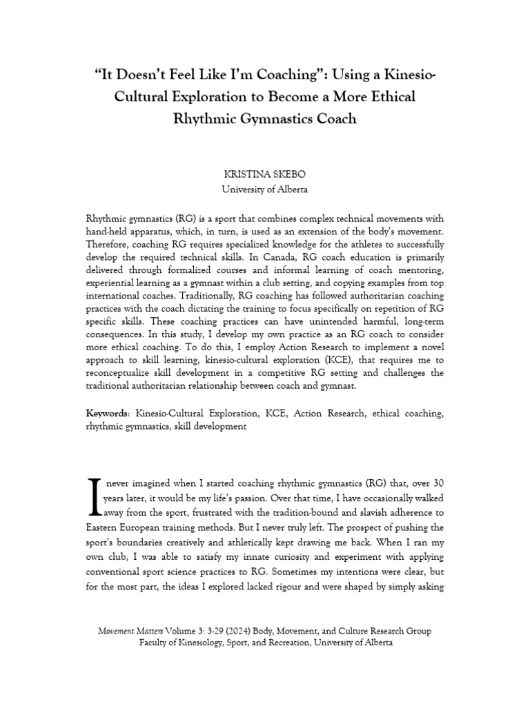 Skebo It Doesn't Feel Like I'm Coaching Using A KCE To Become A More Ethical Coach | PDF ...