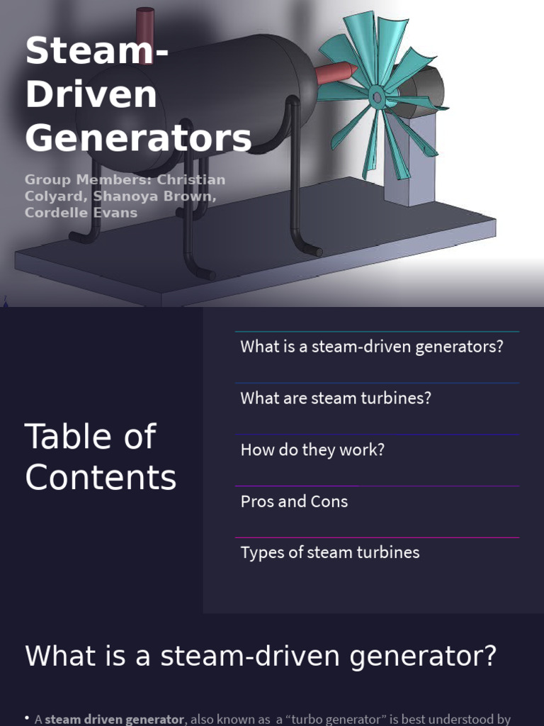 Steam-Driven Generators Explained | PDF | Turbine | Electric Generator